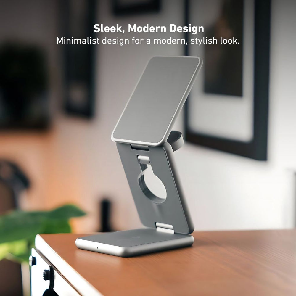 Portable 3-in-1 Wireless Charger | Sleek Foldable Design for Travel