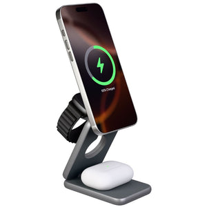Portable 3-in-1 Wireless Charger | Sleek Foldable Design for Travel