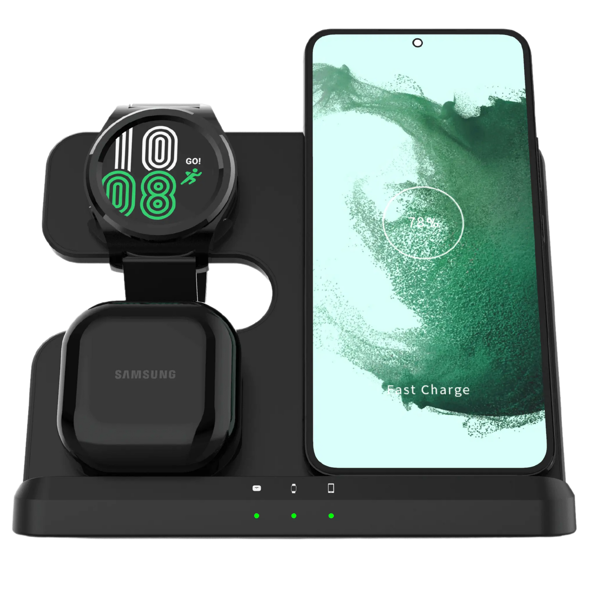 Multi Device Wireless Charger 3 In 1 Fast Charging Dock For Samsung