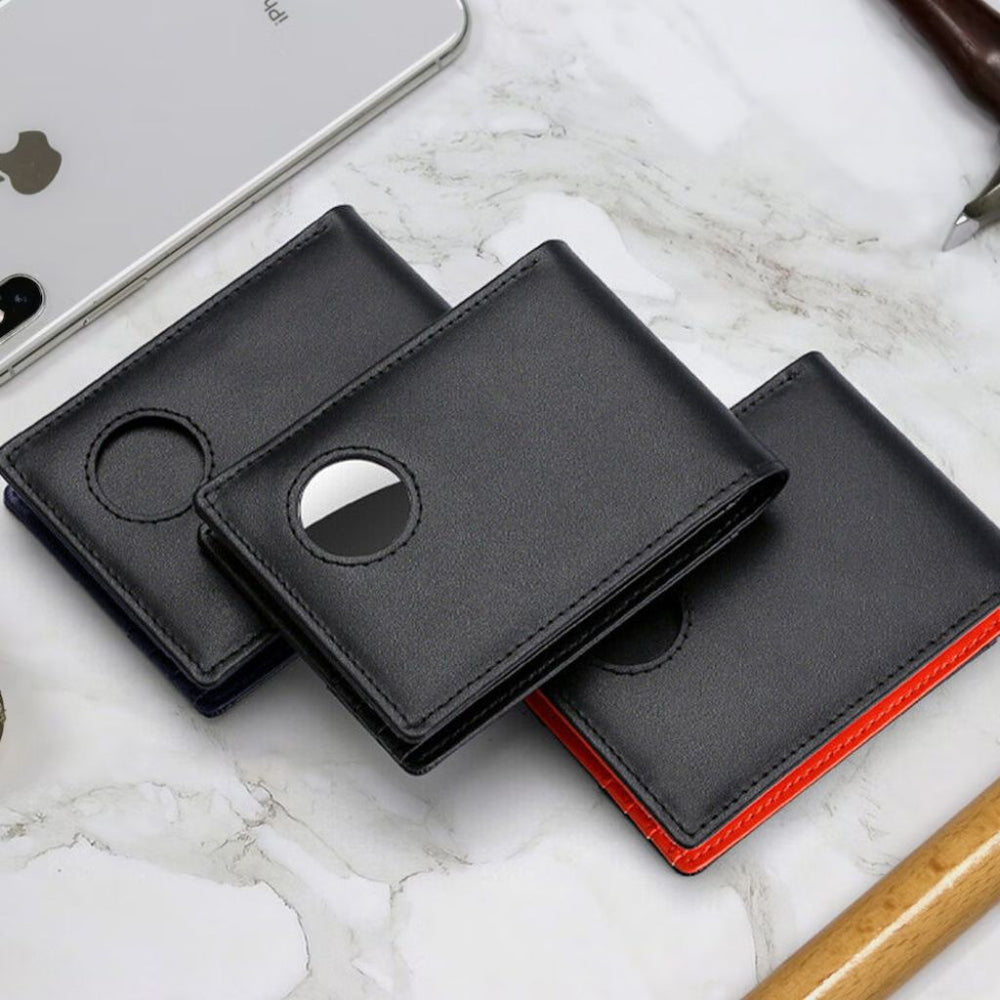 AirTag Leather Wallet with RFID Protection, Slim & Secure