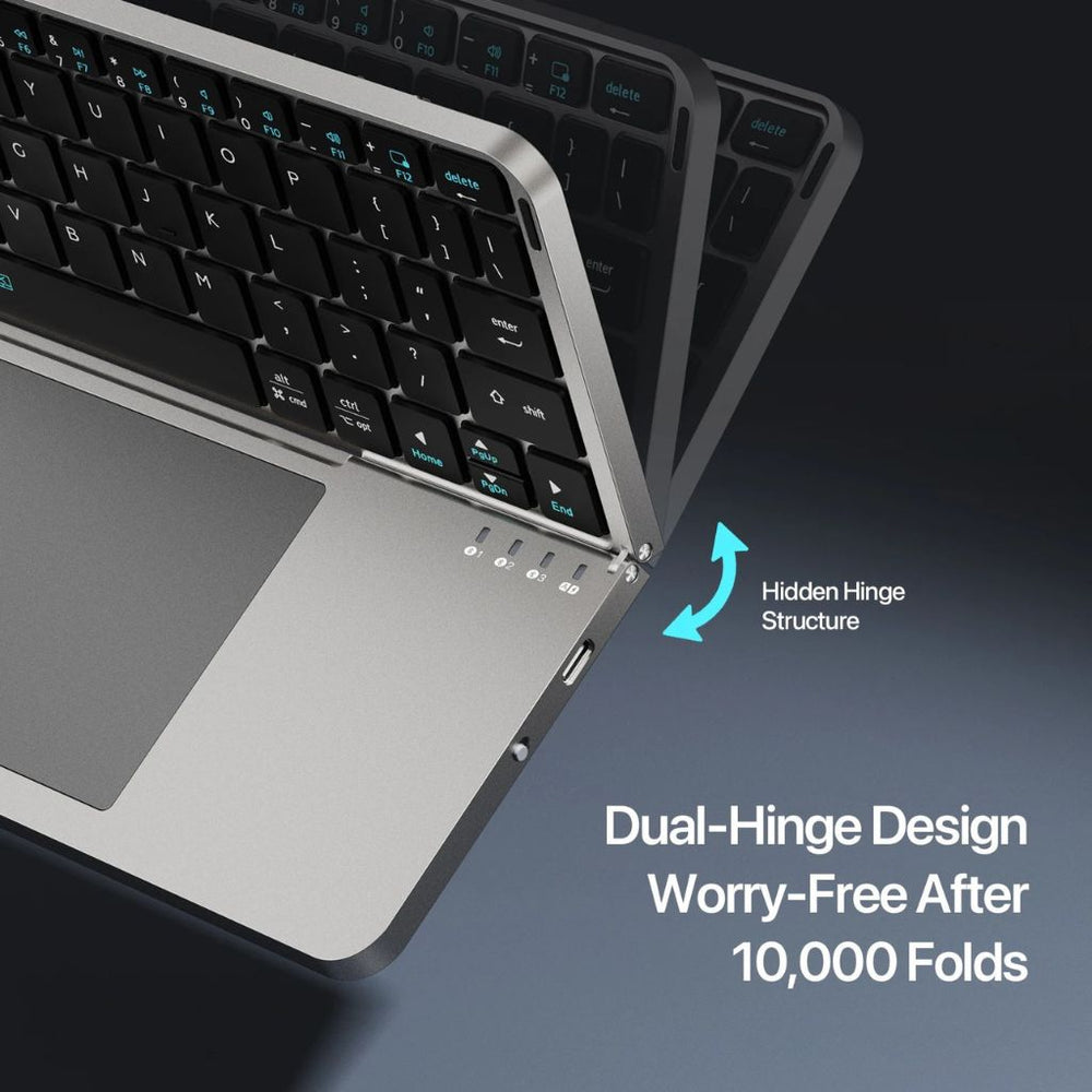 Foldable Wireless Bluetooth Keyboard with Touchpad Case for iPad Tablet